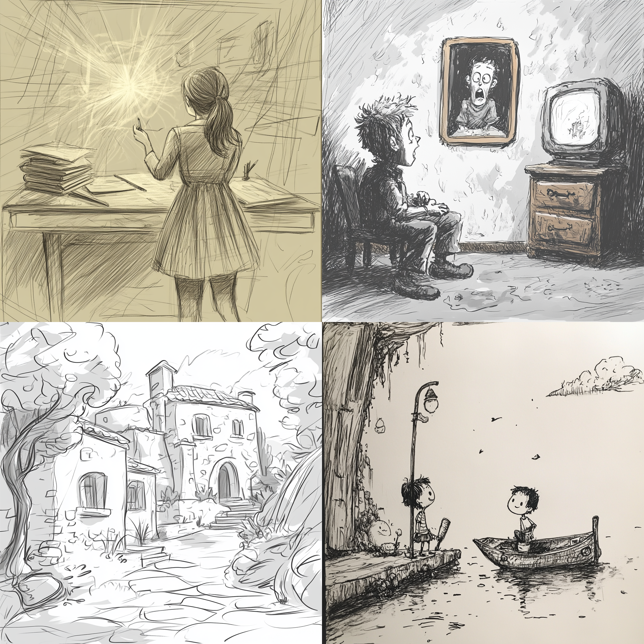 Draw a cartoon sketch similar to the scene in the ... | Midjourney官网_AI ...