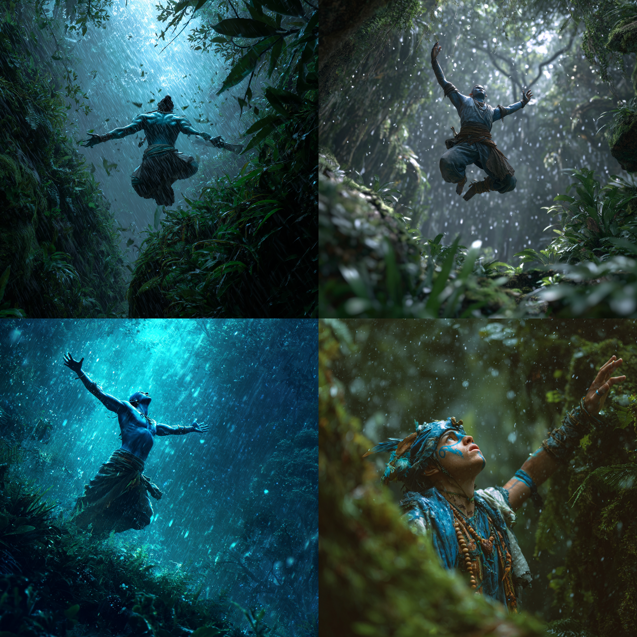 avatar lifting up in the rainforest | Midjourney官网_AI绘画在线生成工具