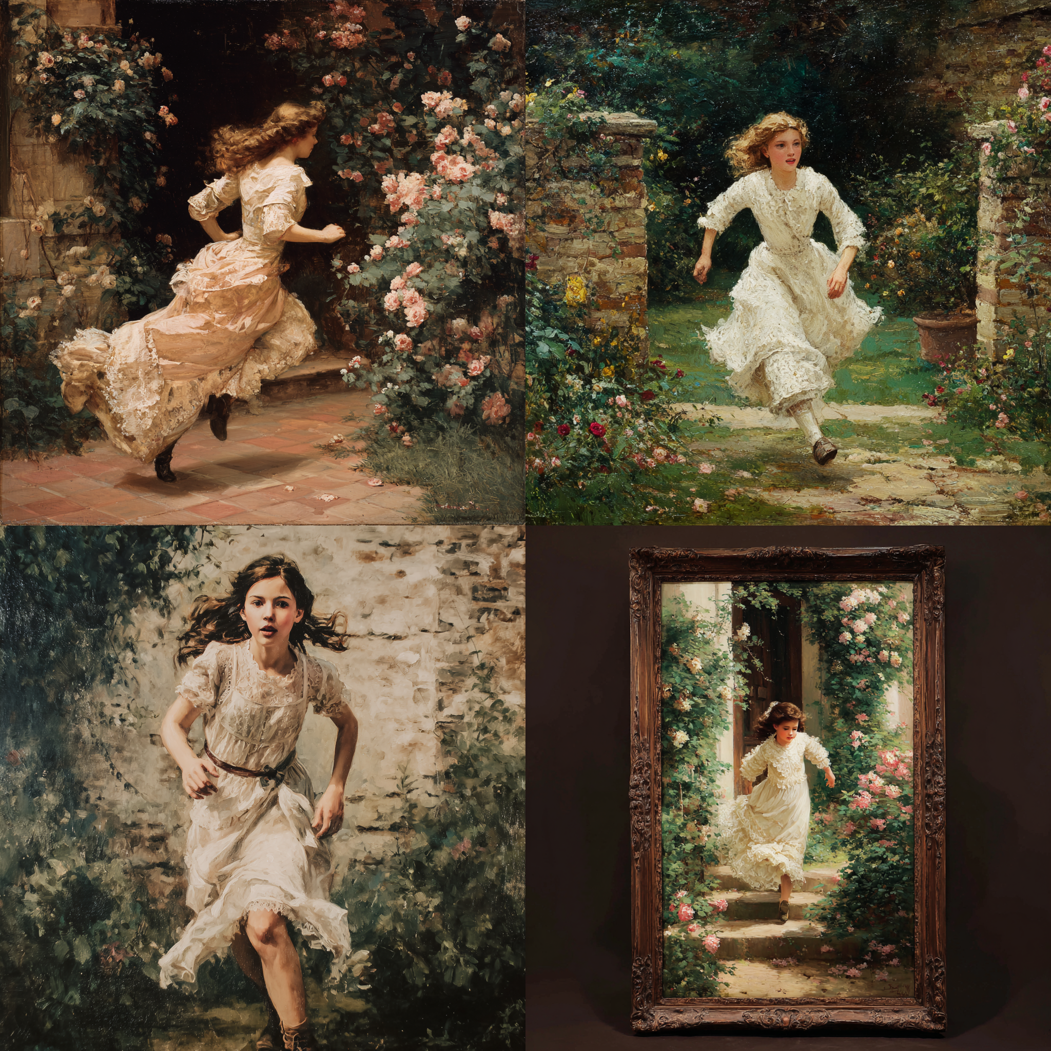 Western European classical oil painting, a girl we... | Midjourney官网_AI ...
