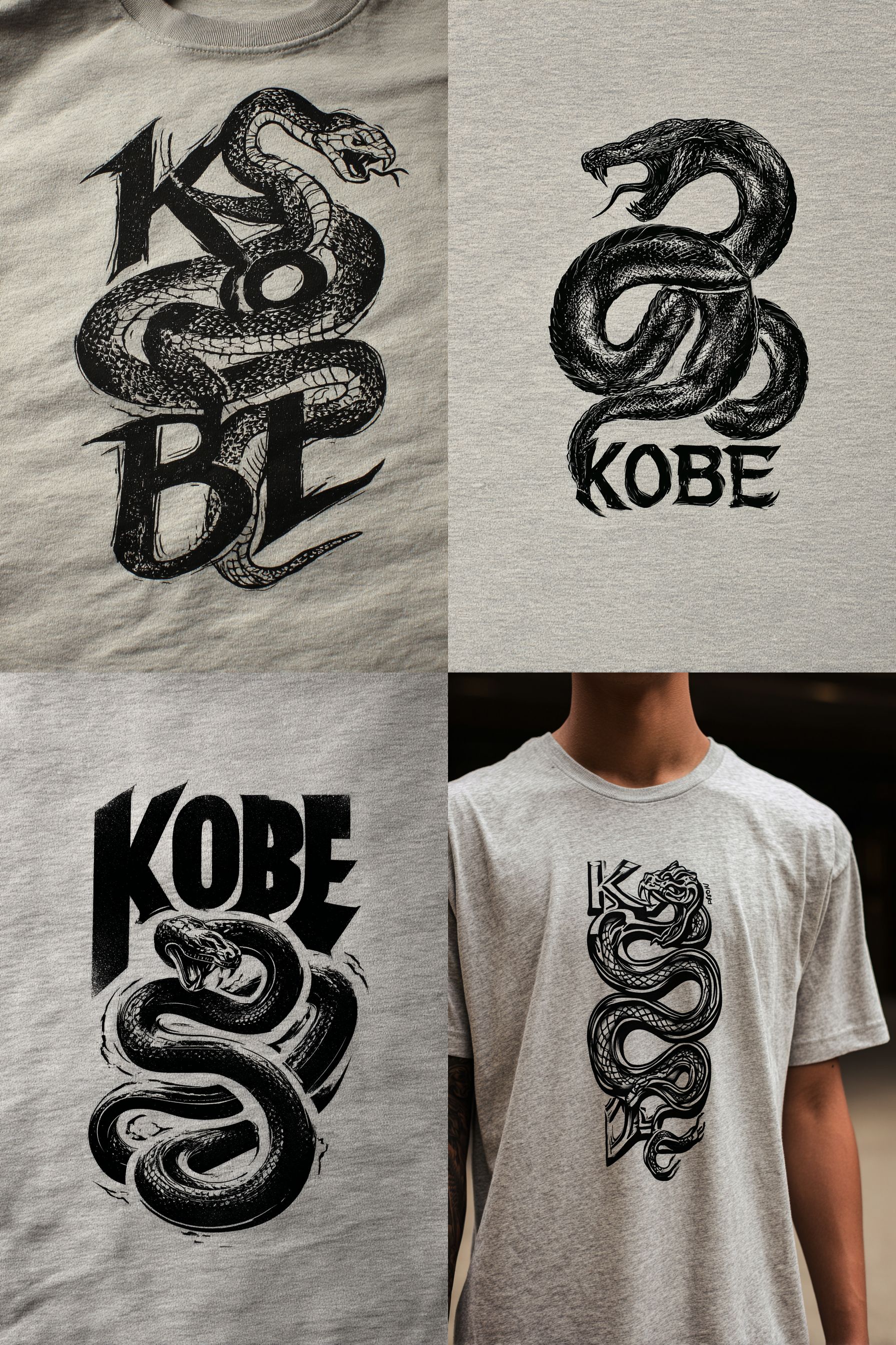 "KOBE" typography merged with snake body, letters ... | Midjourney官网_AI ...
