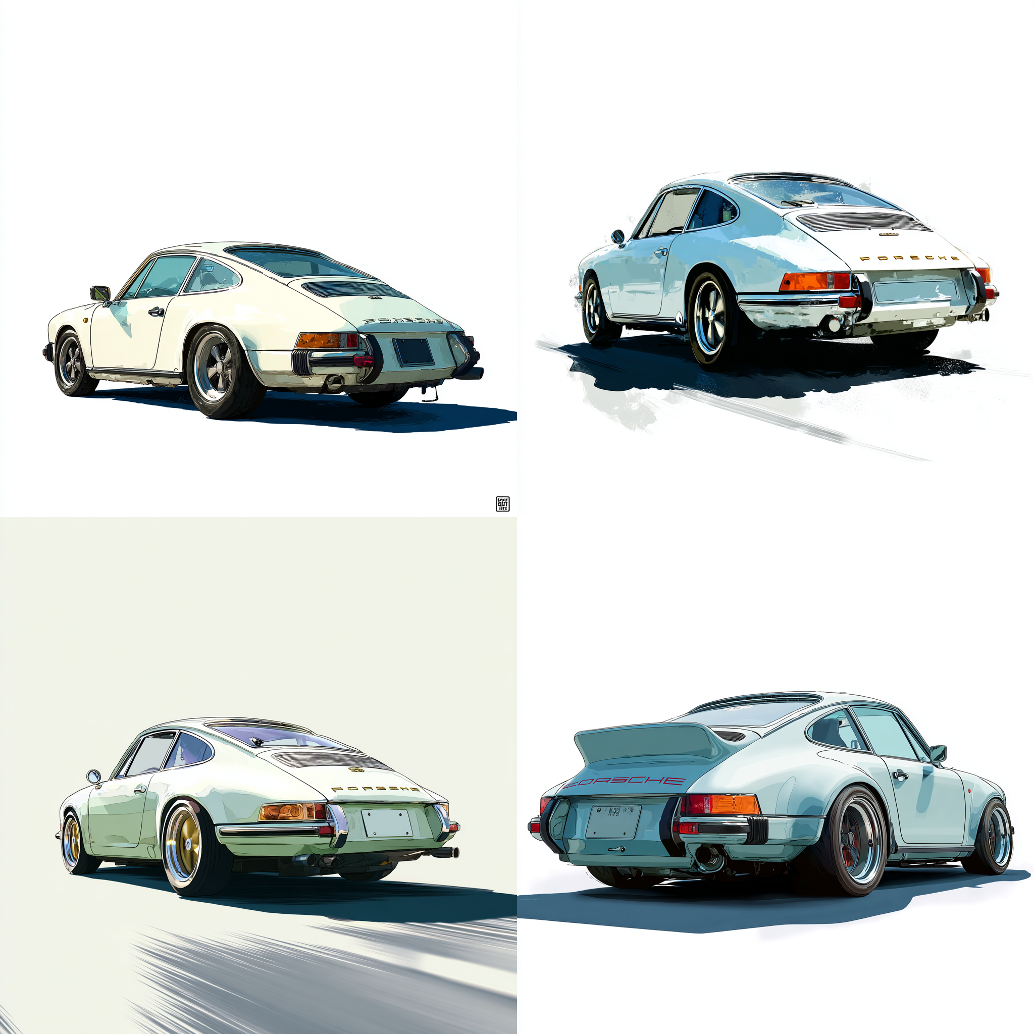 old Porsche 911 with a side rear perspective comi... | Midjourney官网_AI ...