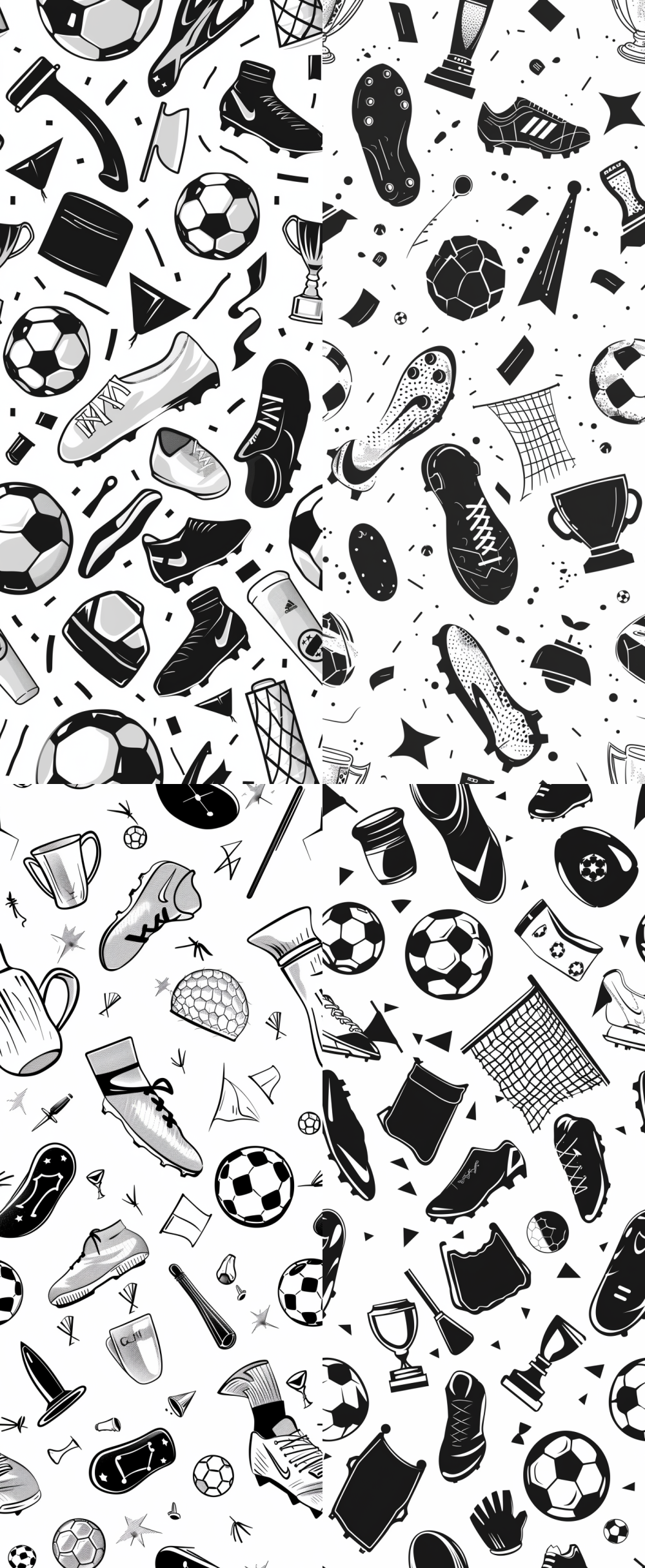 seamless repeating pattern of scattered football e... | Midjourney官网_AI ...