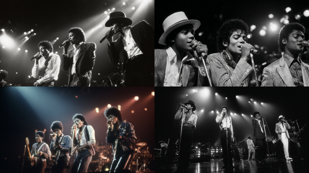 Young Michael Jackson and his brothers performed o... | Midjourney官网_AI ...