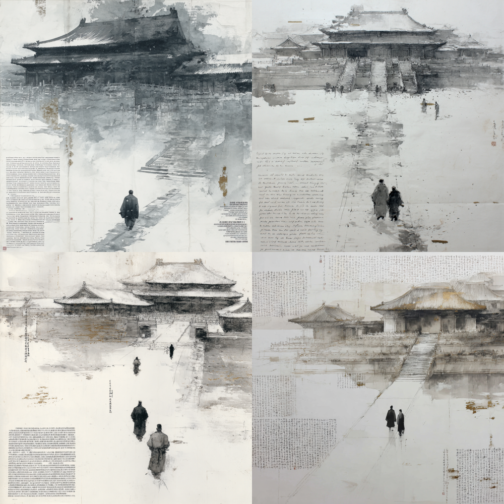 "Chinese ink wash painting, top-down perspective, ... | Midjourney官网_AI ...