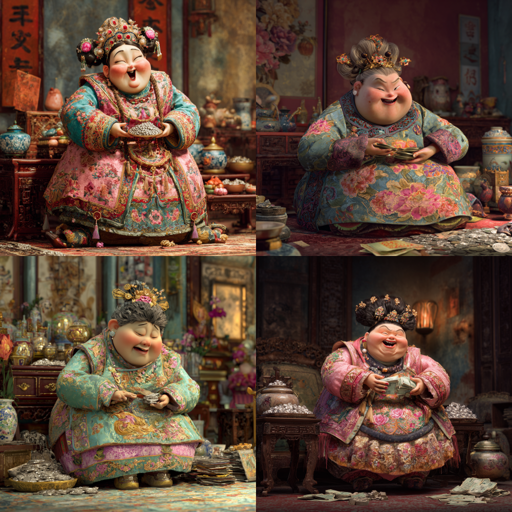 Pixar A full-body portrait of a comically obese an... | Midjourney官网_AI ...