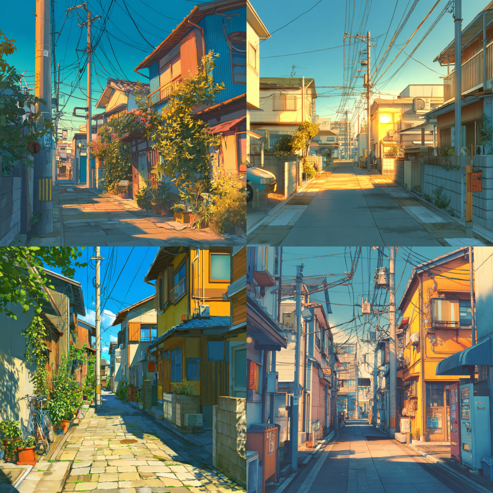 Japanese animation style, street view, anime art a... | Midjourney官网_AI ...