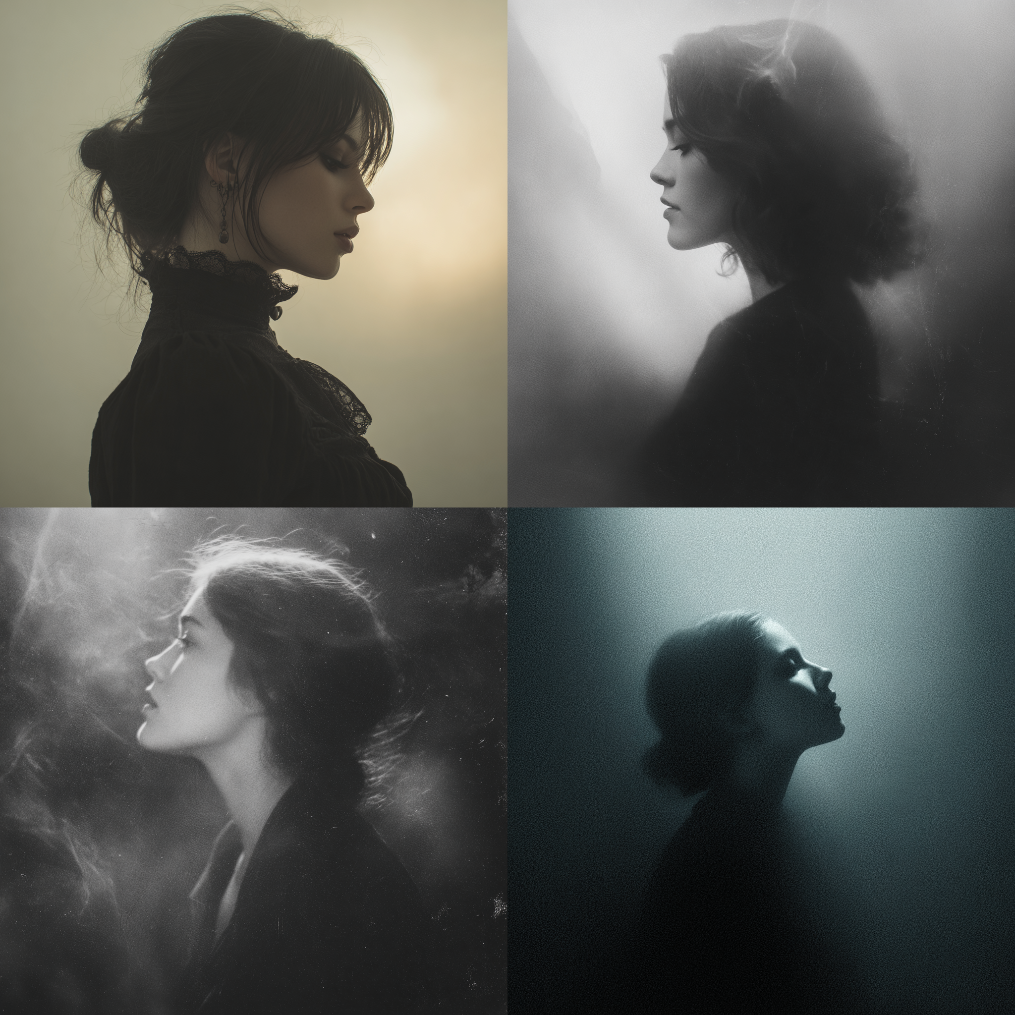 Dark aesthetic, a melancholic woman's profile, eth... | Midjourney官网_AI ...