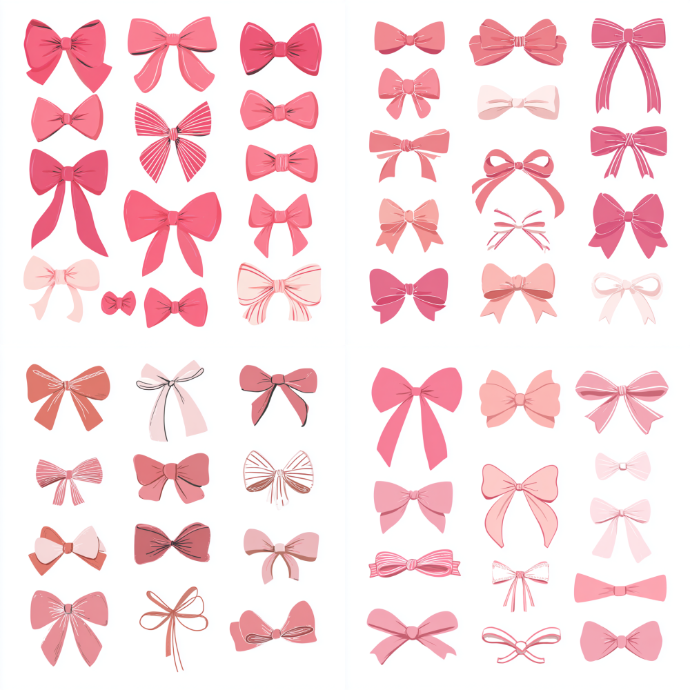 A flat lay of various bowknots in different shapes... | Midjourney官网_AI ...
