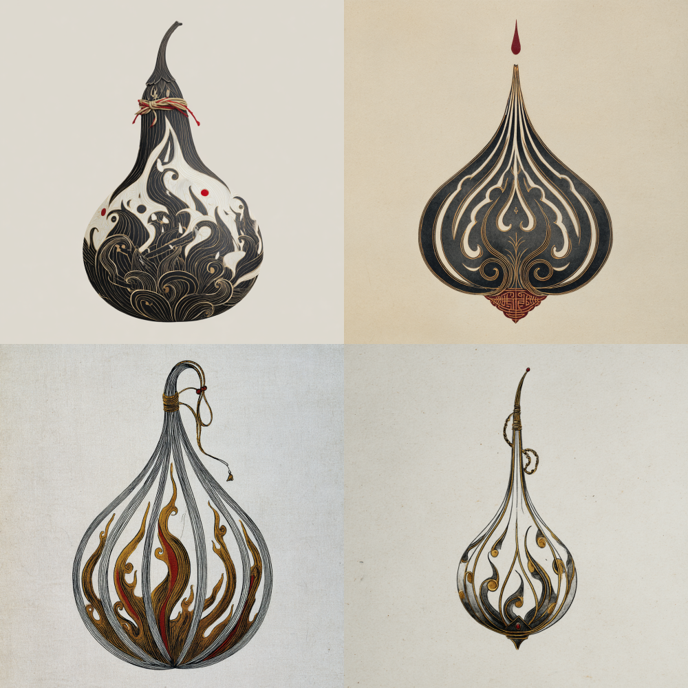 Core image: A gourd outlined with minimalist lines... | Midjourney官网_AI ...