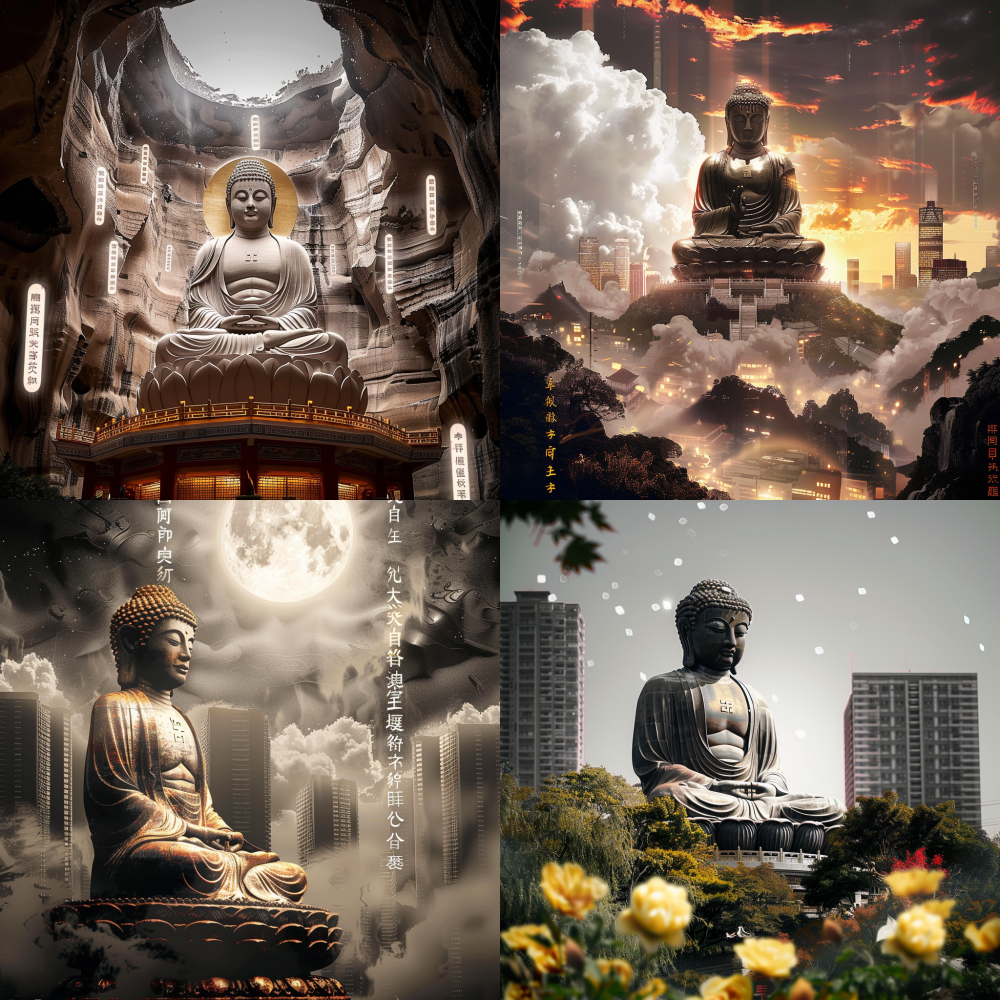 A magnificent colossal statue of Buddha, intricate... | Midjourney官网_AI ...
