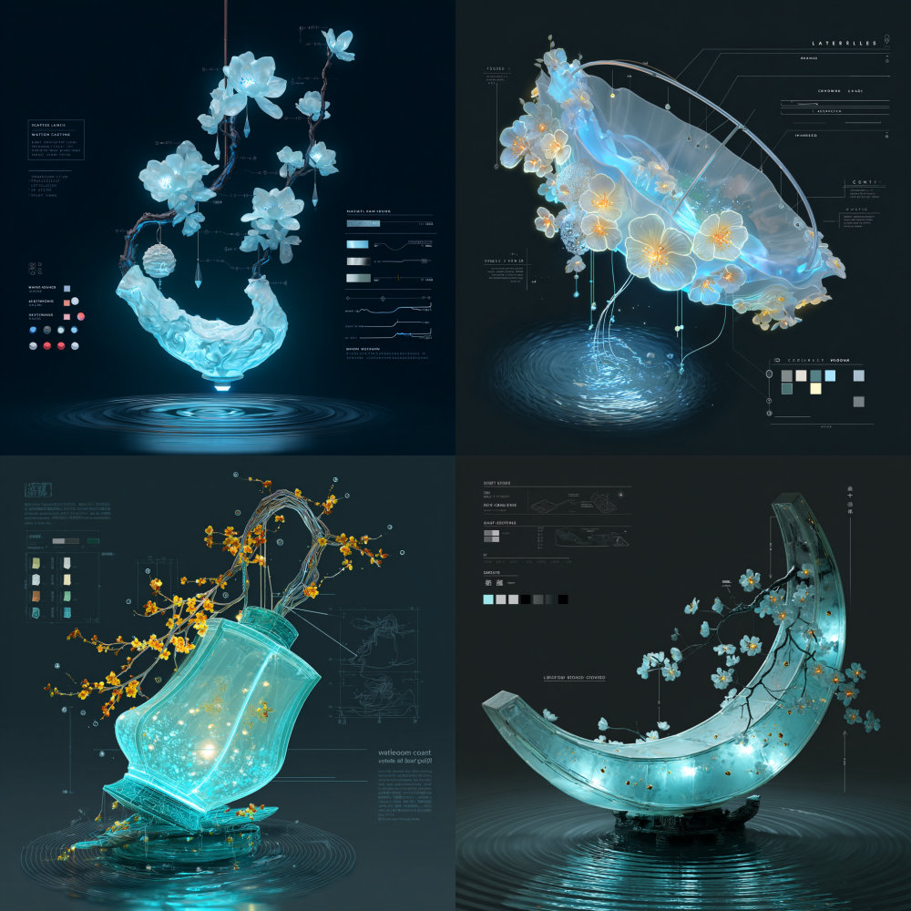 A glowing Chinese lantern shaped like a curved osm... | Midjourney官网_AI ...