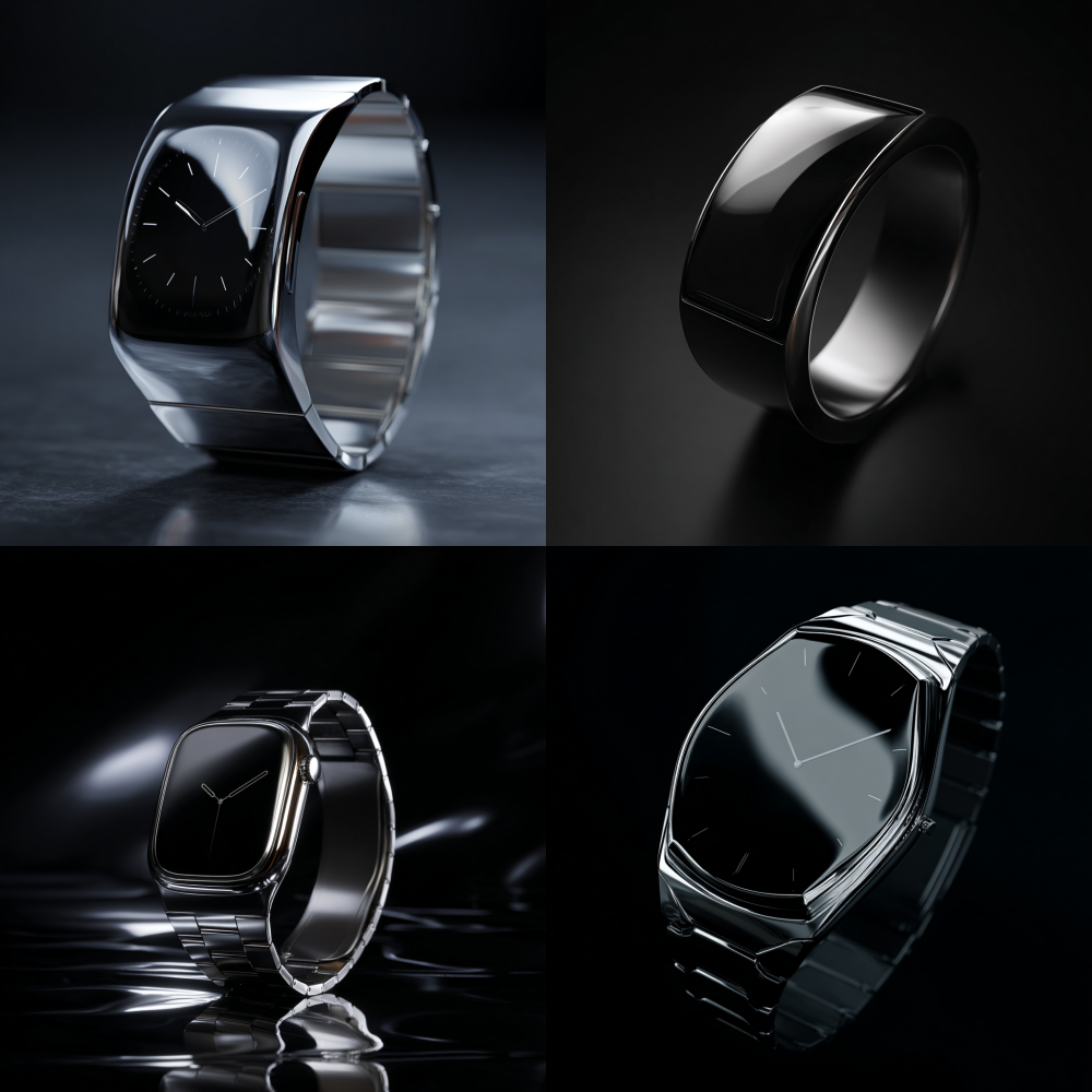 Minimalist titanium smartwatch with blade-like edg... | Midjourney官网_AI ...