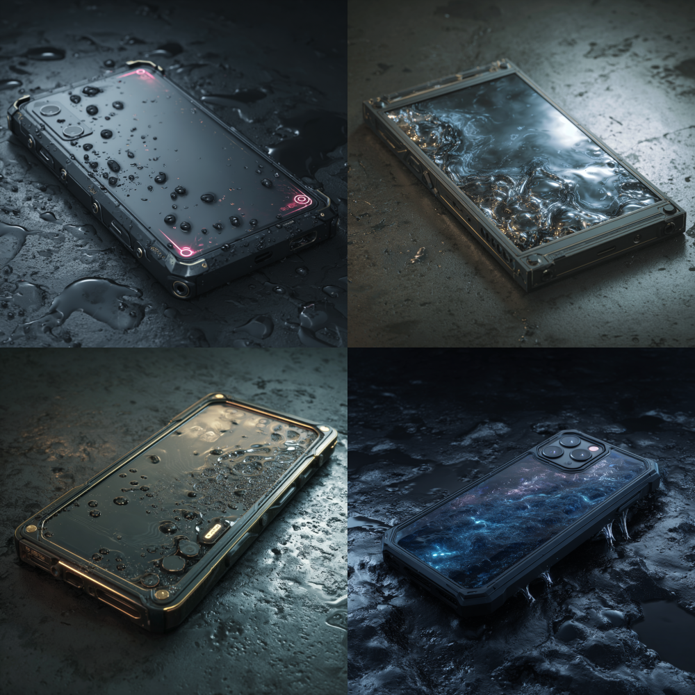 Titanium smartphone with liquid mercury surface, h... | Midjourney官网_AI ...