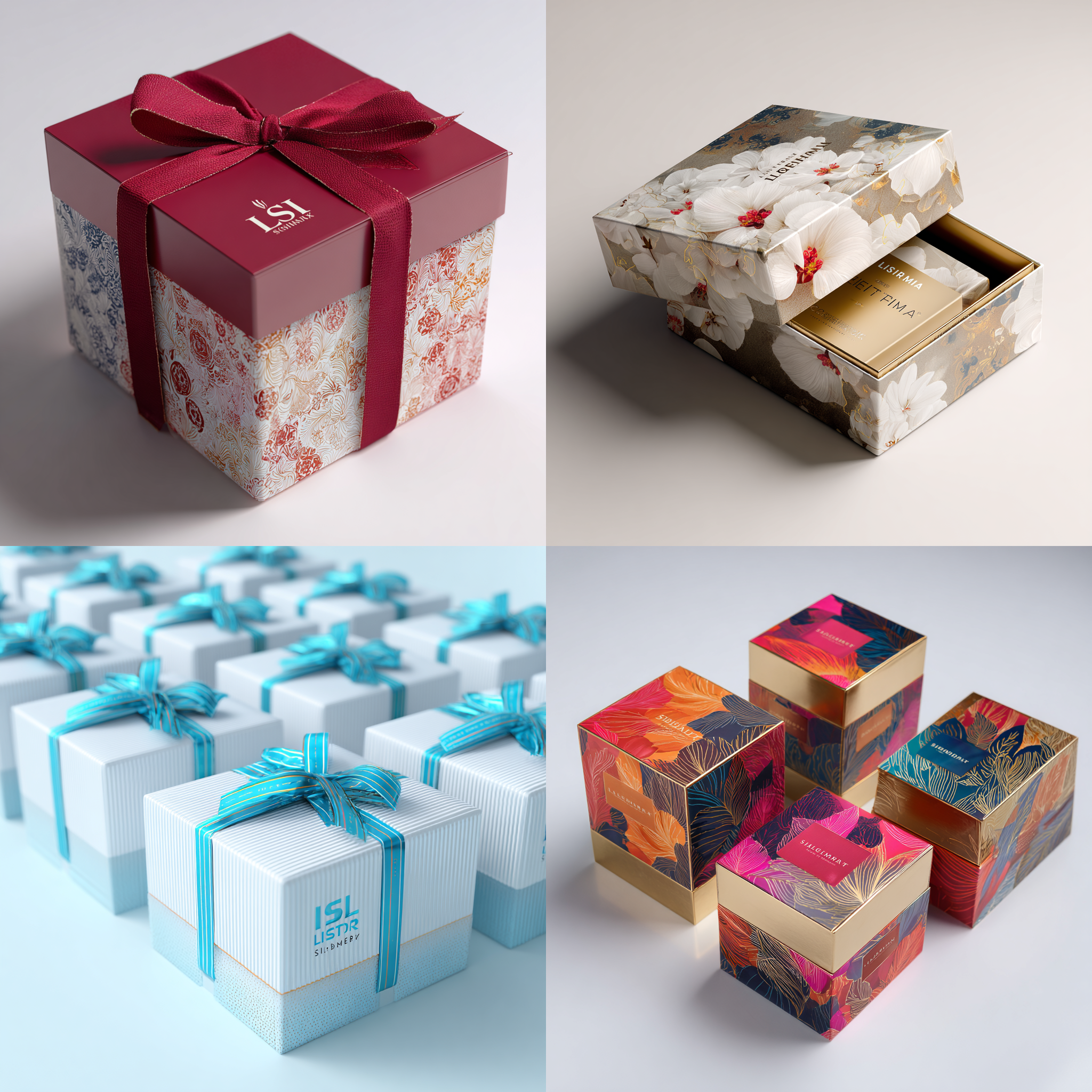 Create a series of gift box packaging designs LSI... | Midjourney官网_AI ...